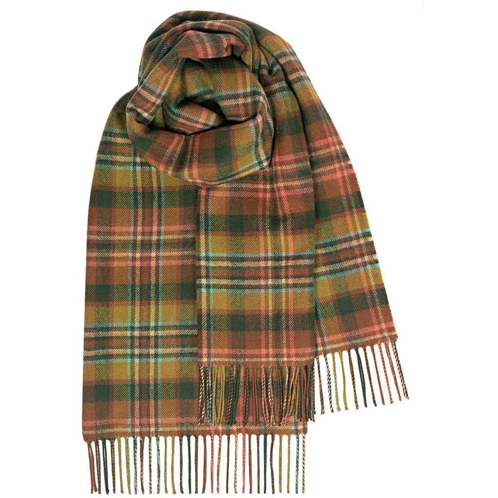 Tartan-Stola 100% Lammwolle Scott Green Antique – Britische Mode ...